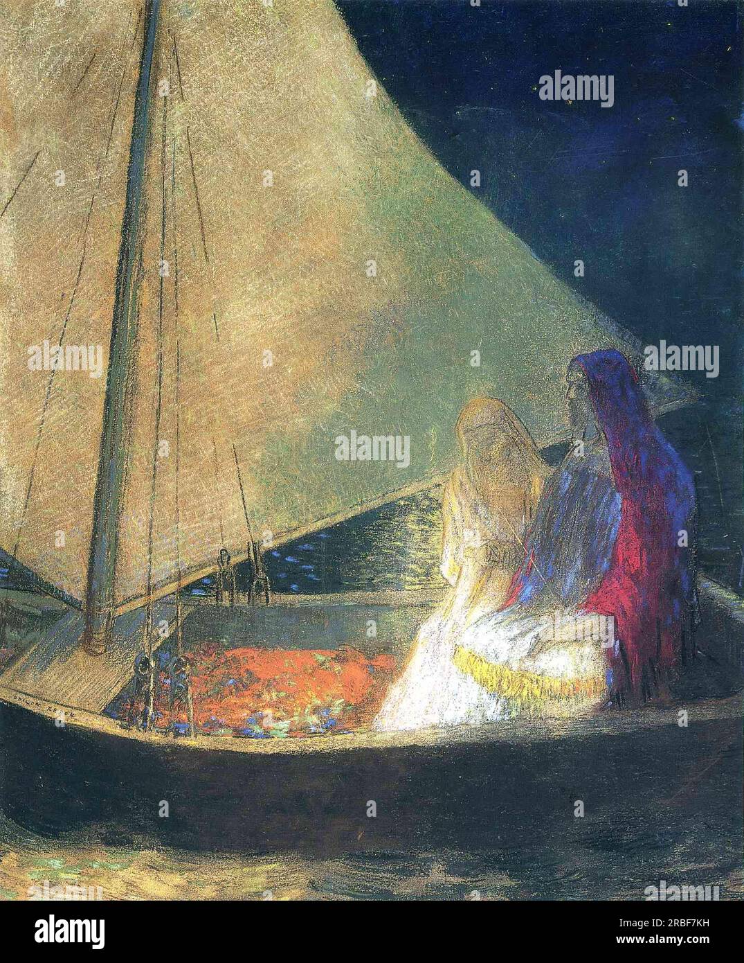 Boat with Two Figures 1902 by Odilon Redon Stock Photo - Alamy