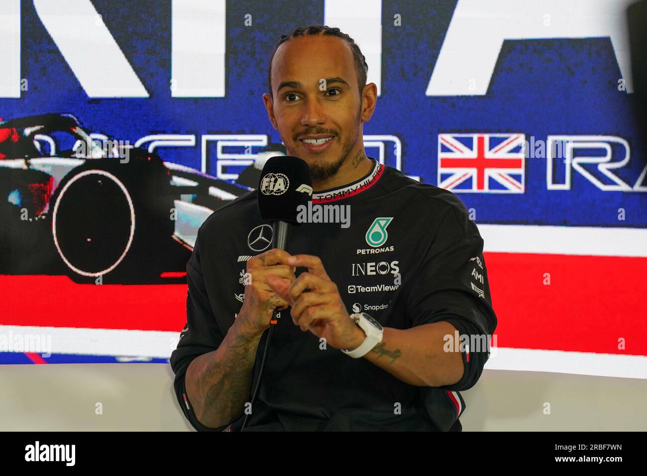 Lewis Hamilton 44 (GBR), Mercedes AMG Petronas W14 post race press ...