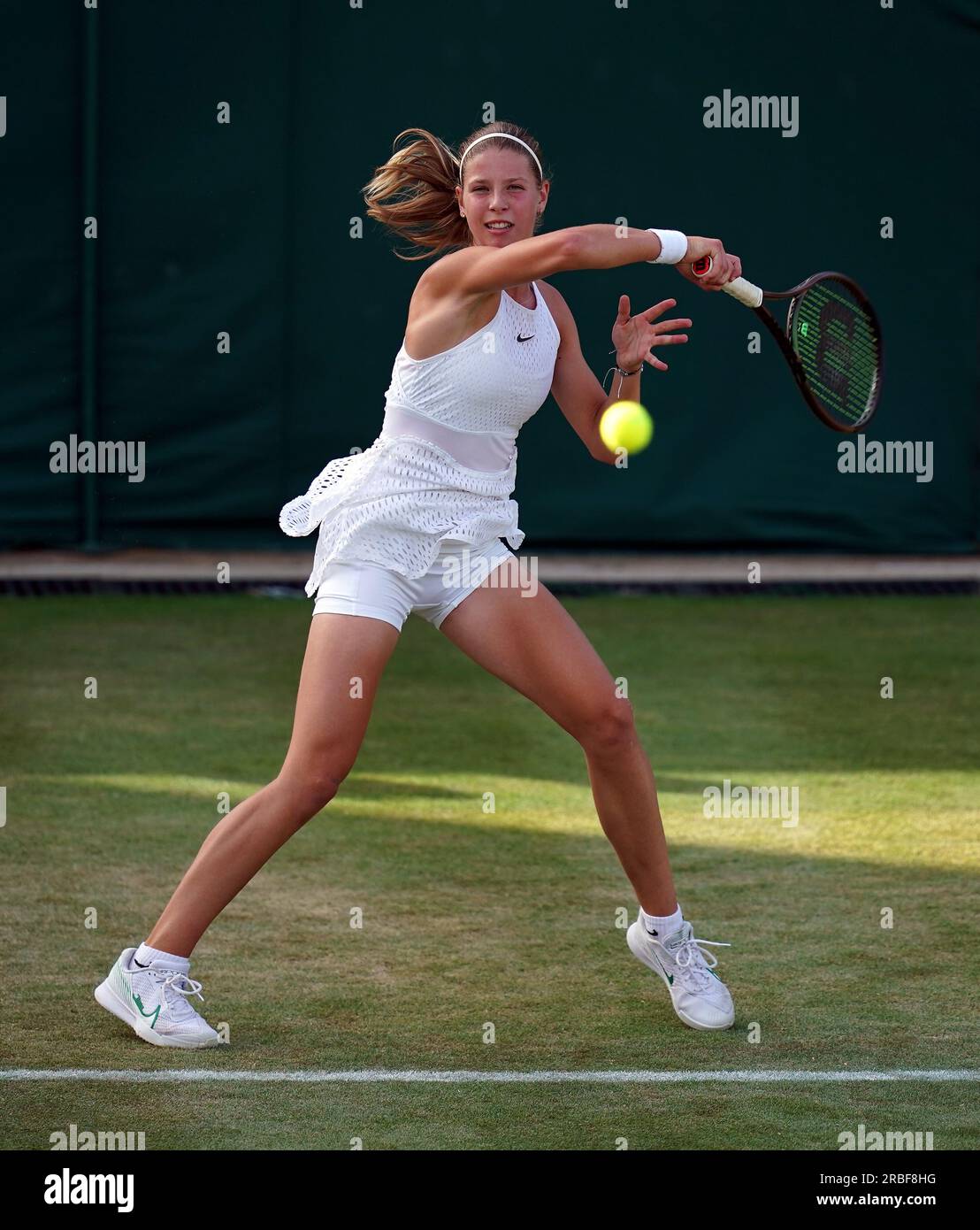 Hannah Klugman in action in the Girls singles on day seven of the 2023 ...