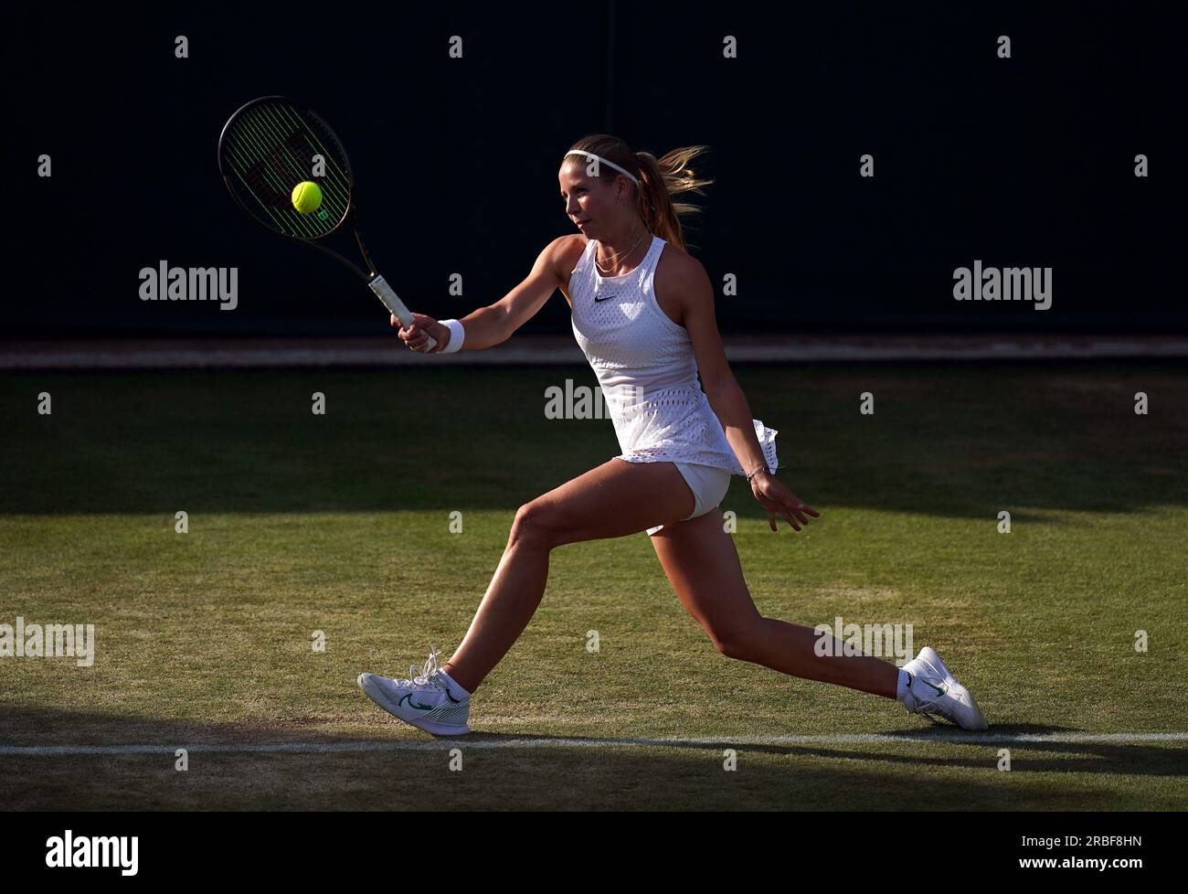 Hannah Klugman in action in the Girls singles on day seven of the 2023 ...