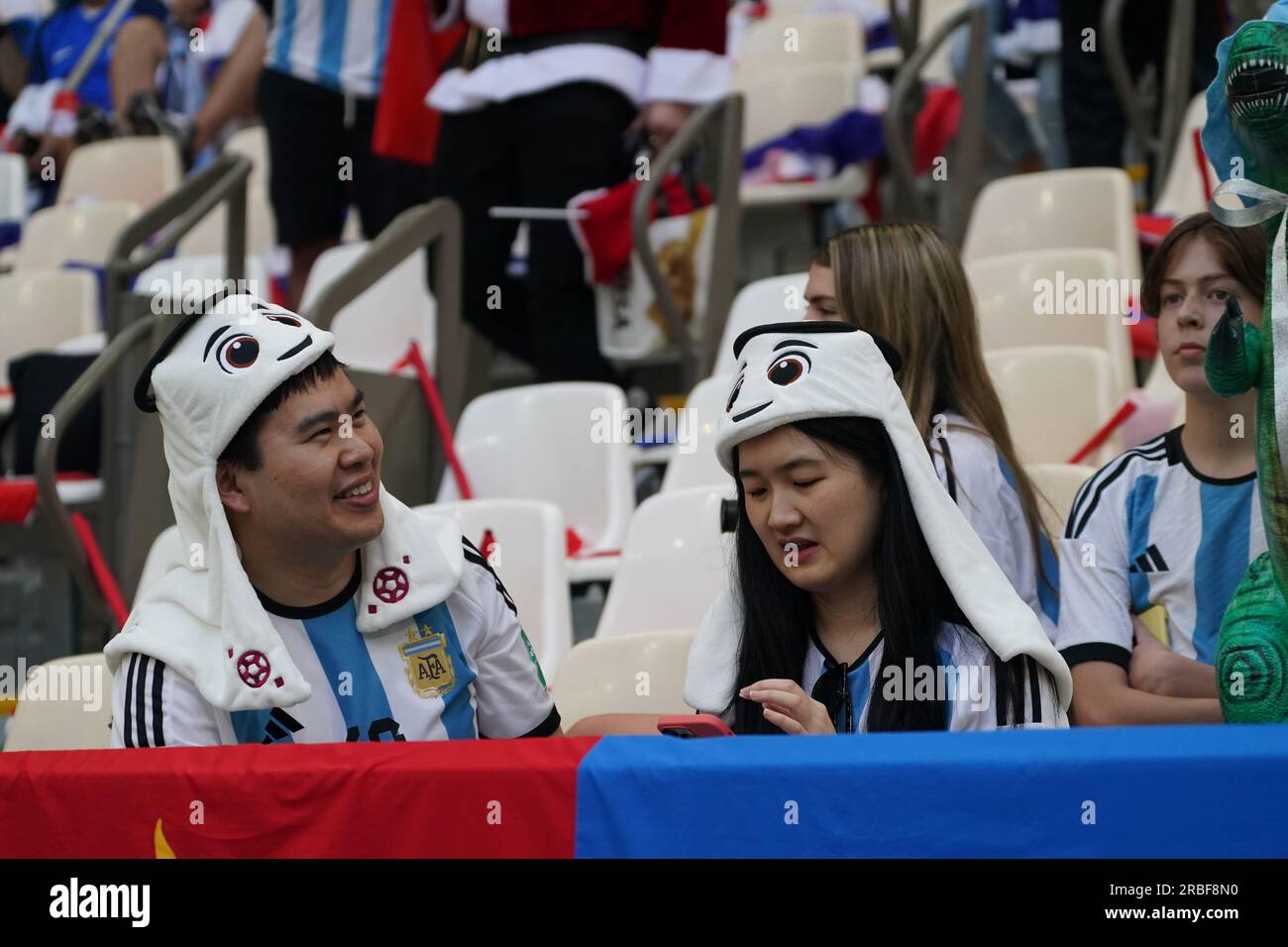 Lusail, Qatar, 18th. December 2022. Fans of Argentina in the previa of ...