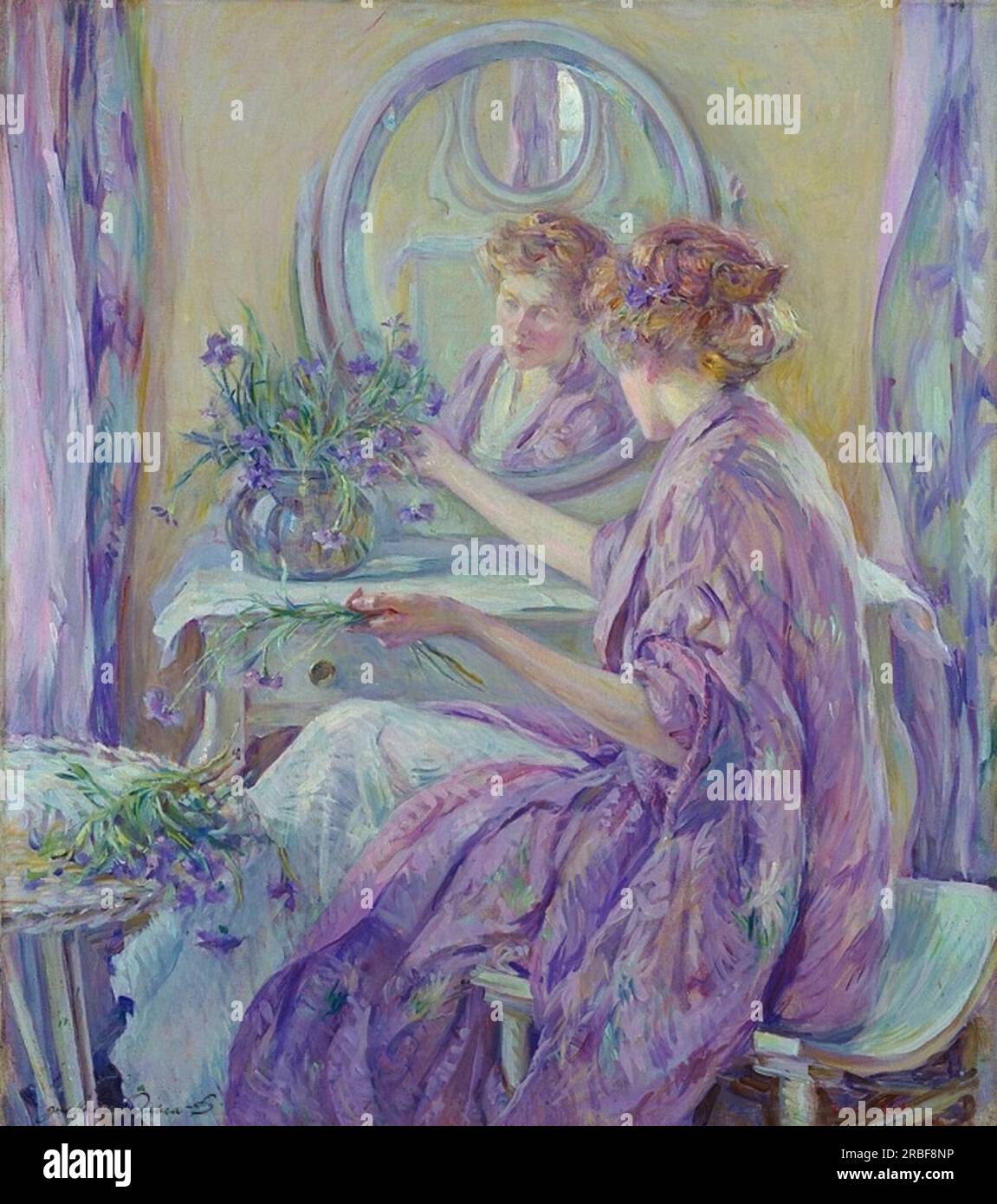 The Violet Kimono 1911 by Robert Lewis Reid Stock Photo - Alamy