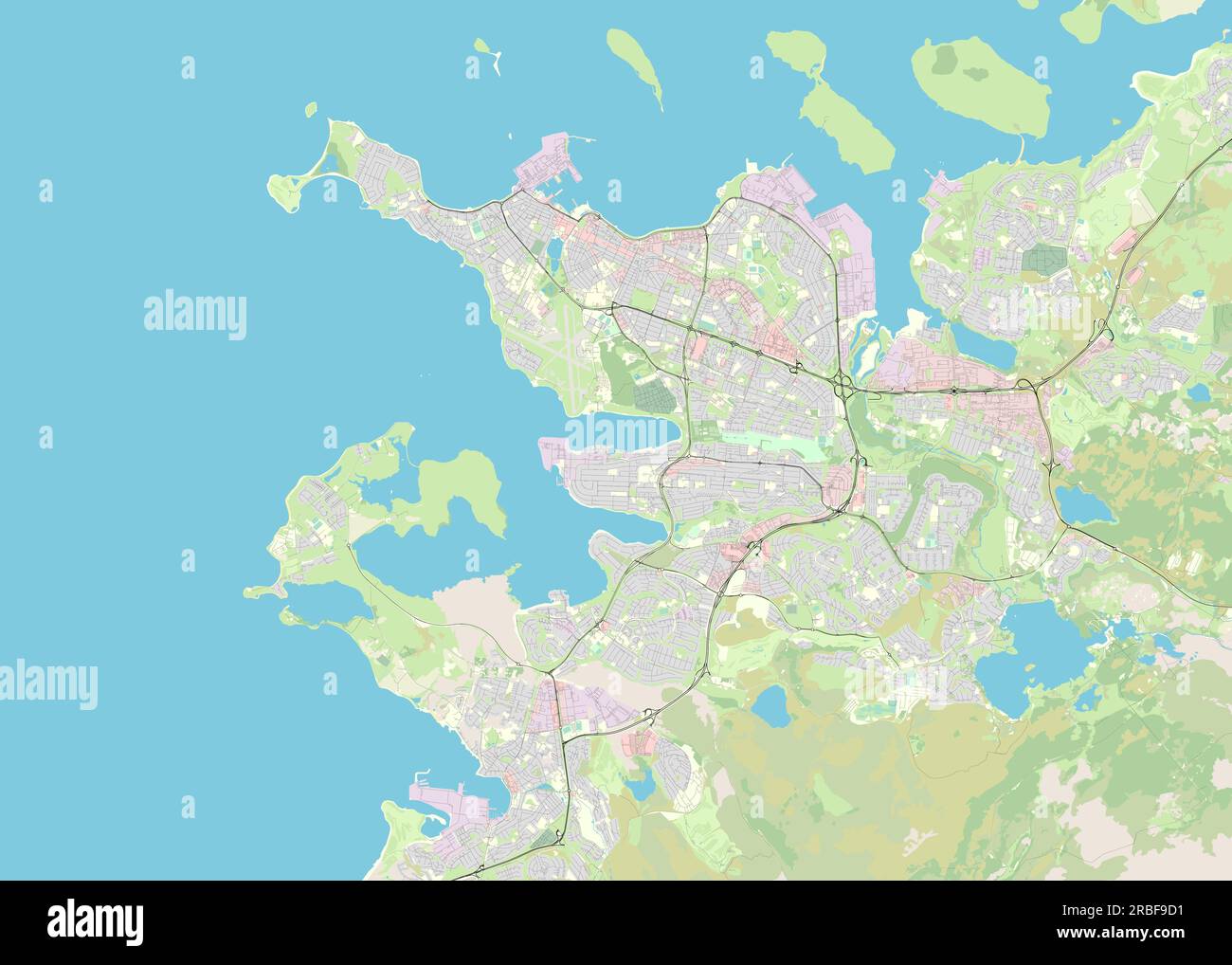 Vector Map of Reykjavík, Iceland data from Openstreetmap Stock Vector ...