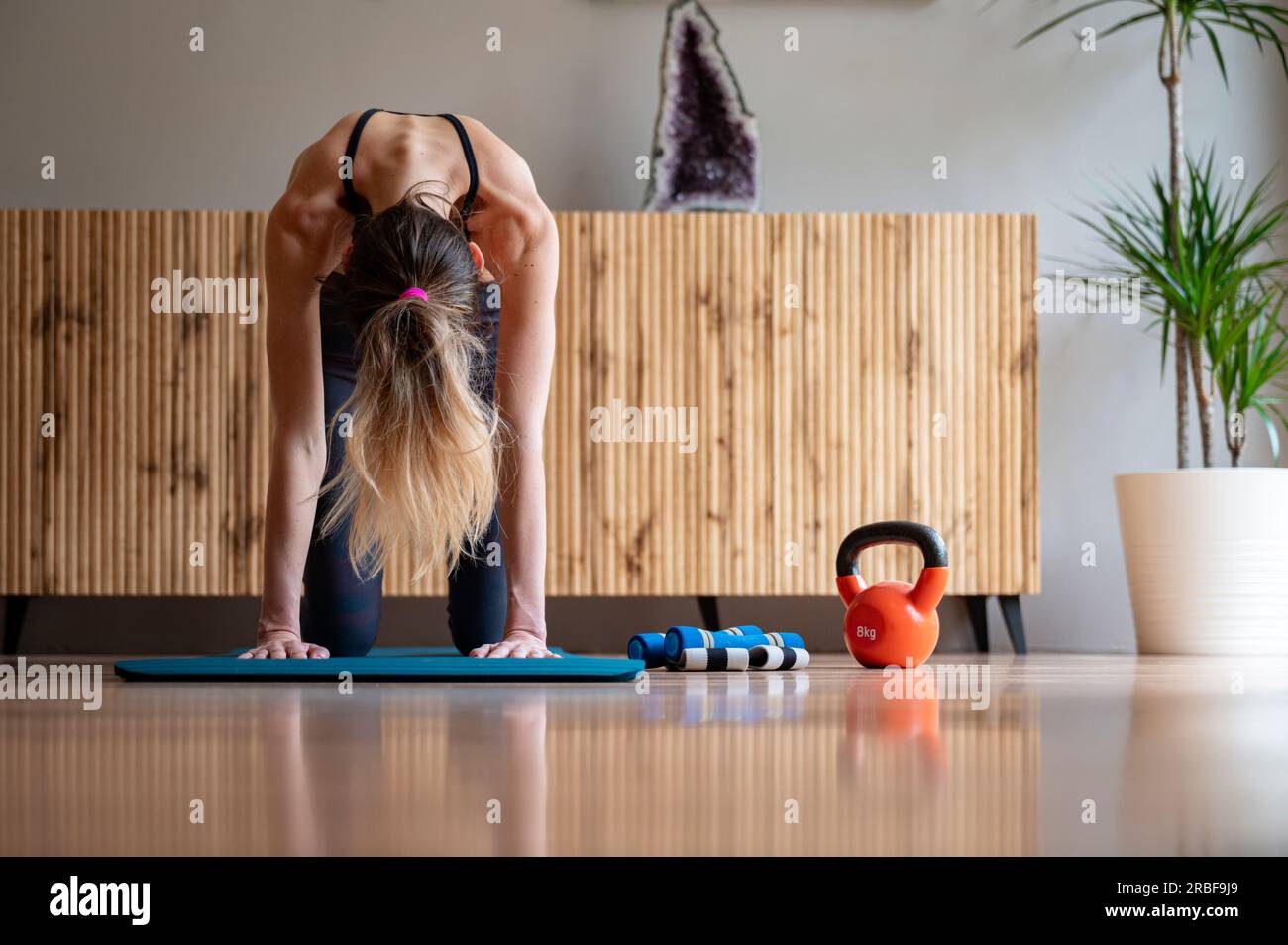 Woman arch back exercise hi-res stock photography and images - Alamy