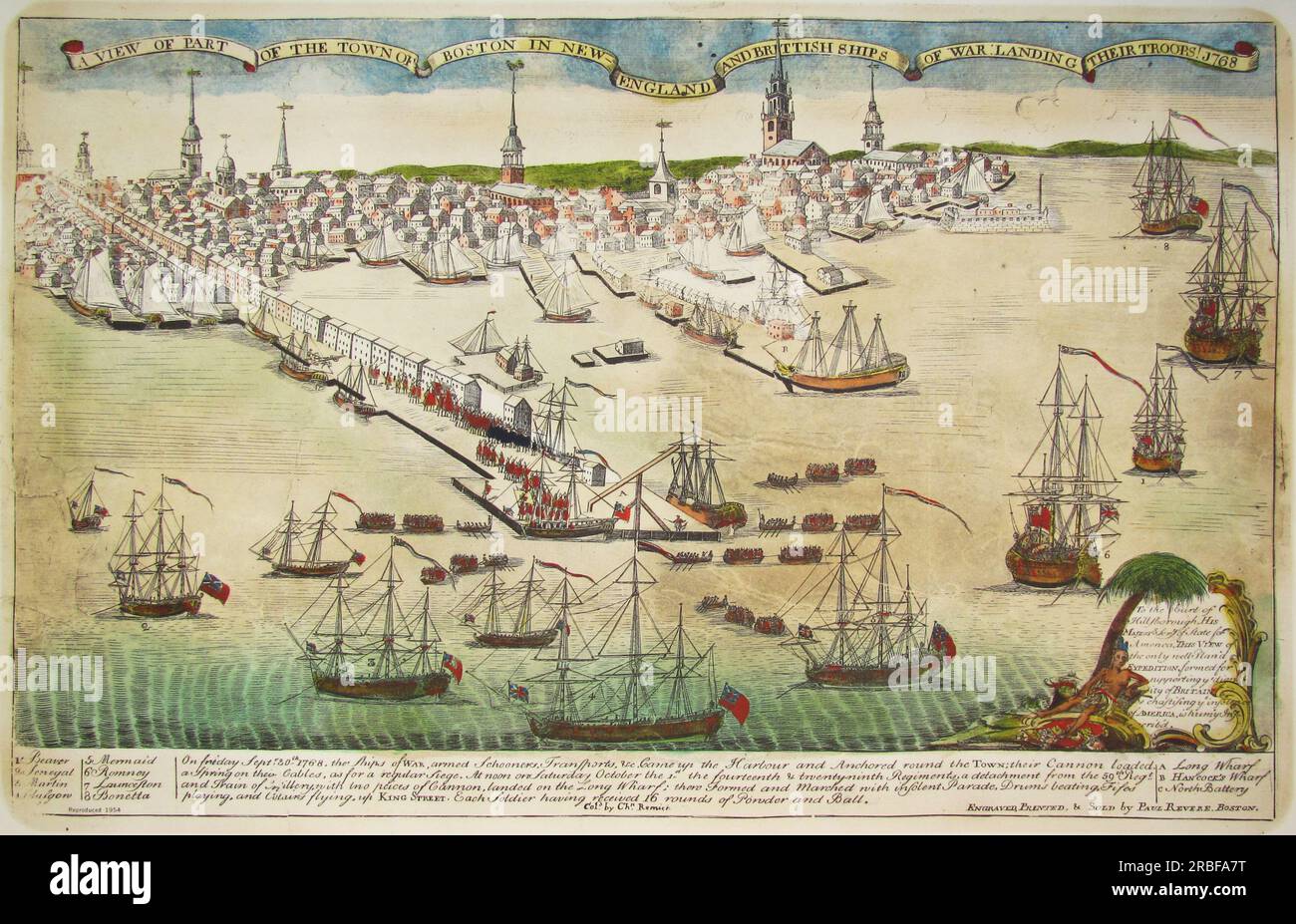 Landing of Troops 1770 by Paul Revere Stock Photo - Alamy