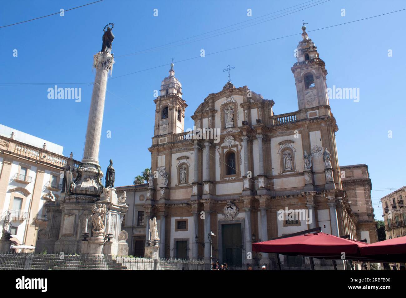 The Church of San Domenico and the Piazza, Via Roma, Palermo Sicily ...
