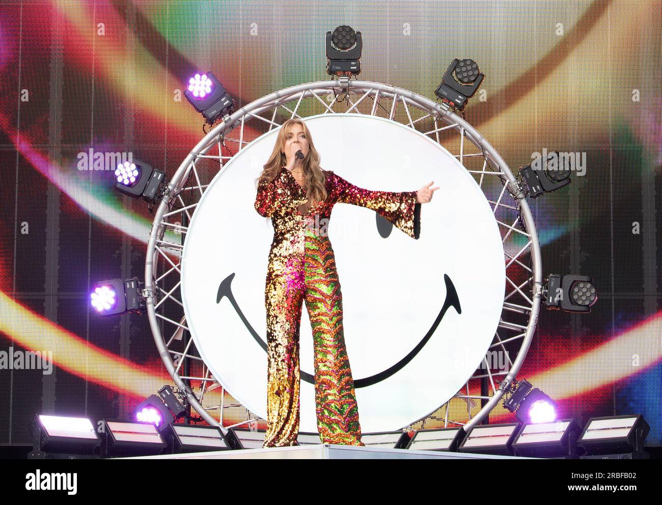 Becky Hill performing on the main stage at the Trnsmt Festival at ...