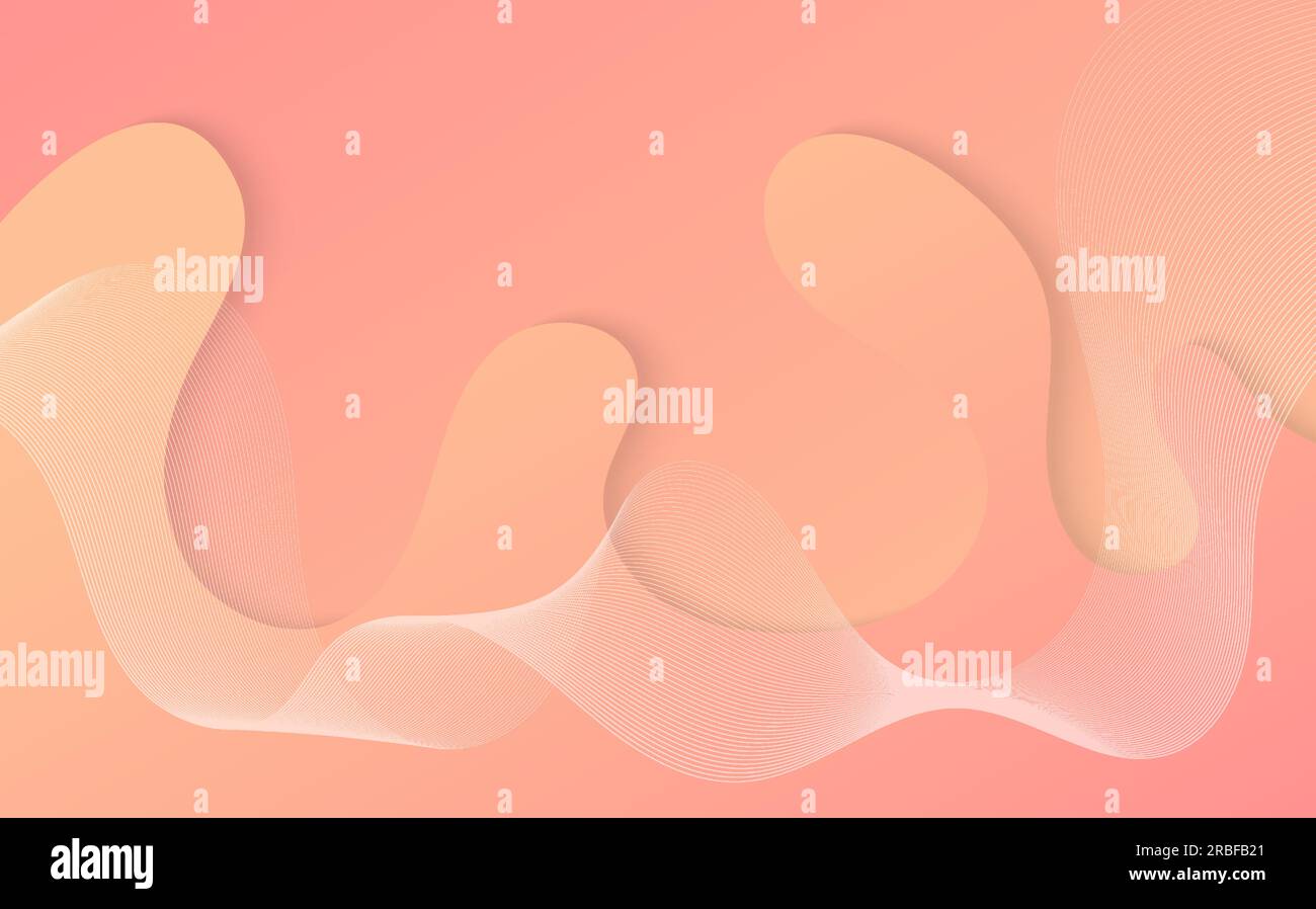 Abstract Gradient Color Design Of Free Wavy Template Decoration Overlapping With Lines Pattern