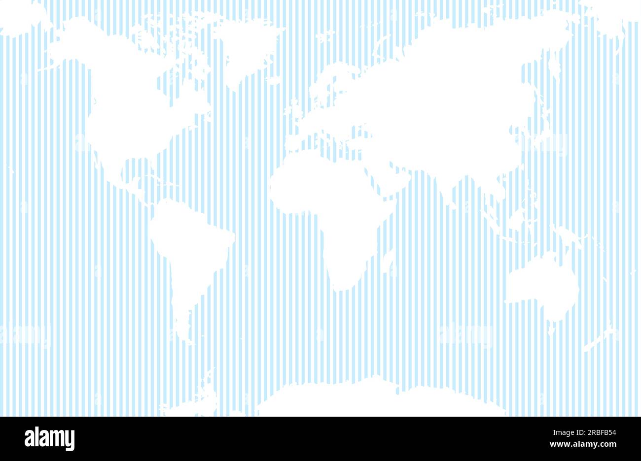 Blue and white world map with a vertical stripes. Vector illustration ...