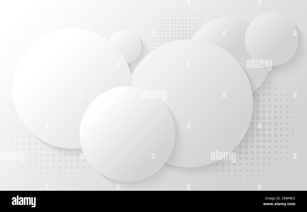 Abstract gradient white and grey color of circles pattern design ...