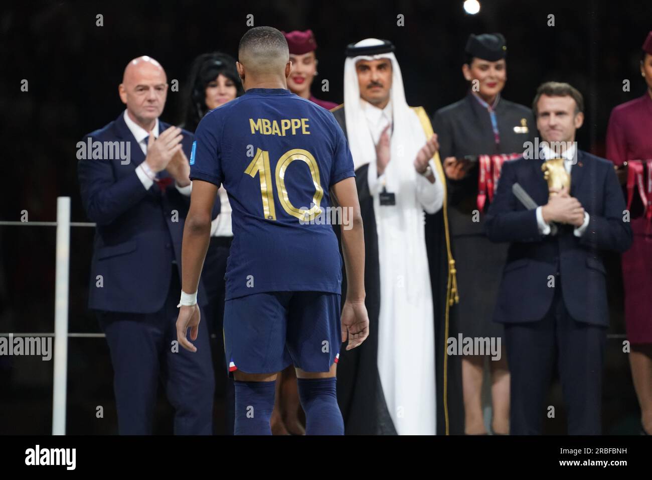 Lusail, Qatar, 18th. December 2022. Kylian Mbappe recives from Gianni ...