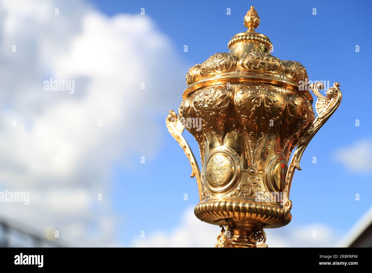 A detailed view of the British Grand Prix Trophy following the British ...