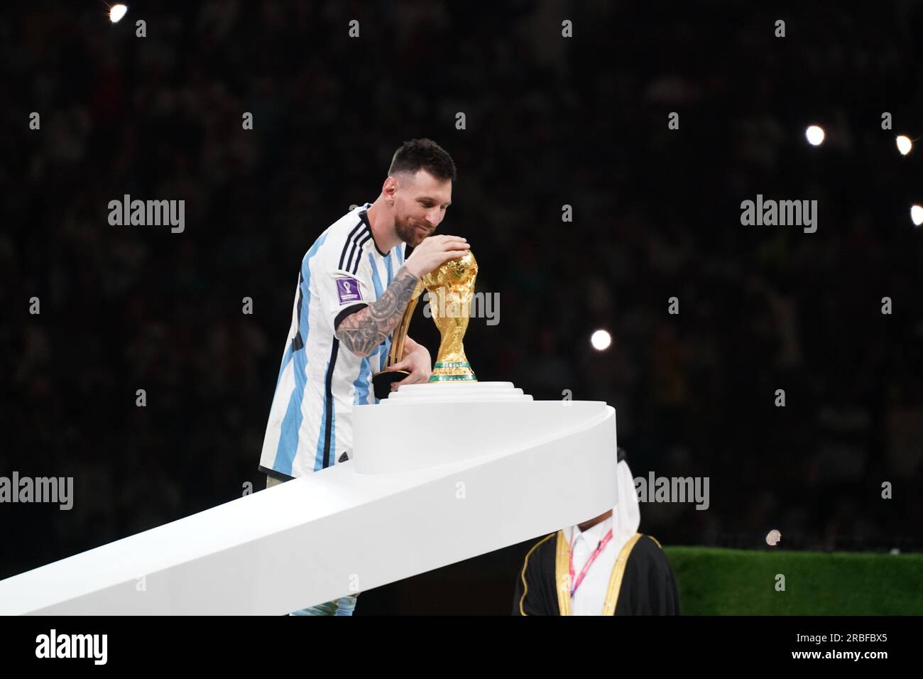 World cup messi trophy kiss hi-res stock photography and images - Alamy