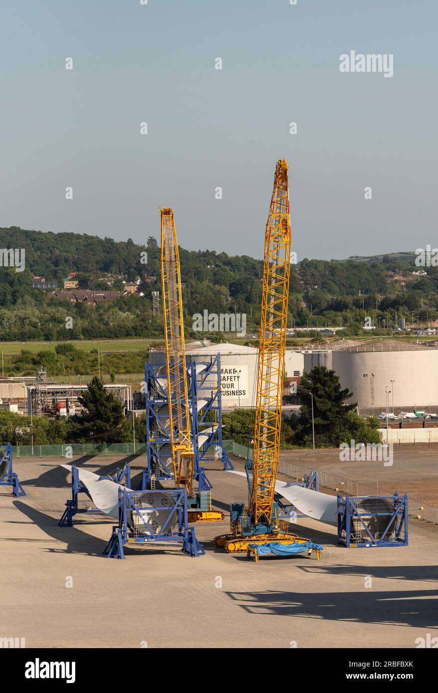 Belfast, Norther Ireland, UK. 7 June. 2023. Wind turbine blades being ...