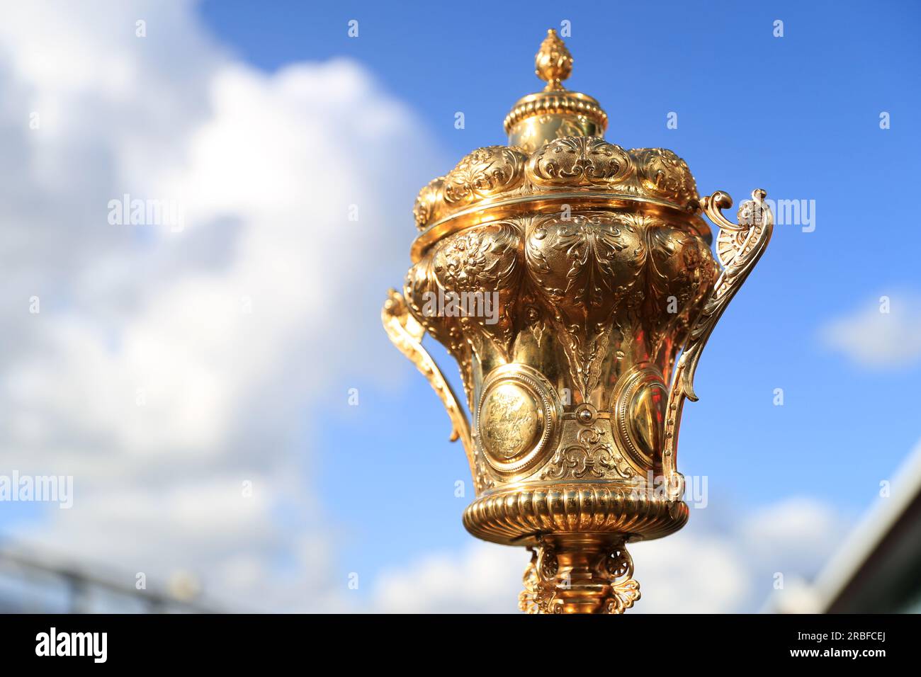 A detailed view of the British Grand Prix Trophy following the British ...