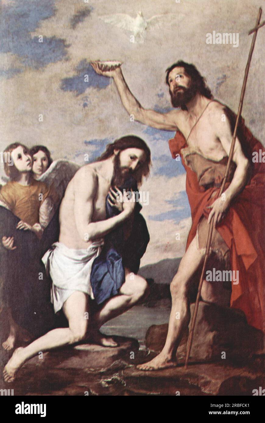 Baptism of Jesus 1643; Naples, Italy by Jusepe de Ribera Stock Photo ...