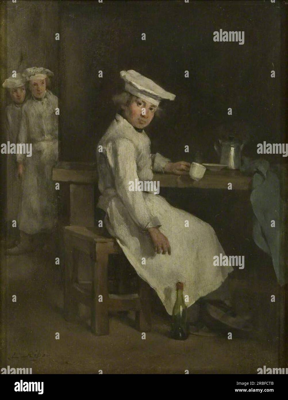 The Little Cooks 1879 by Theodule Ribot Stock Photo - Alamy