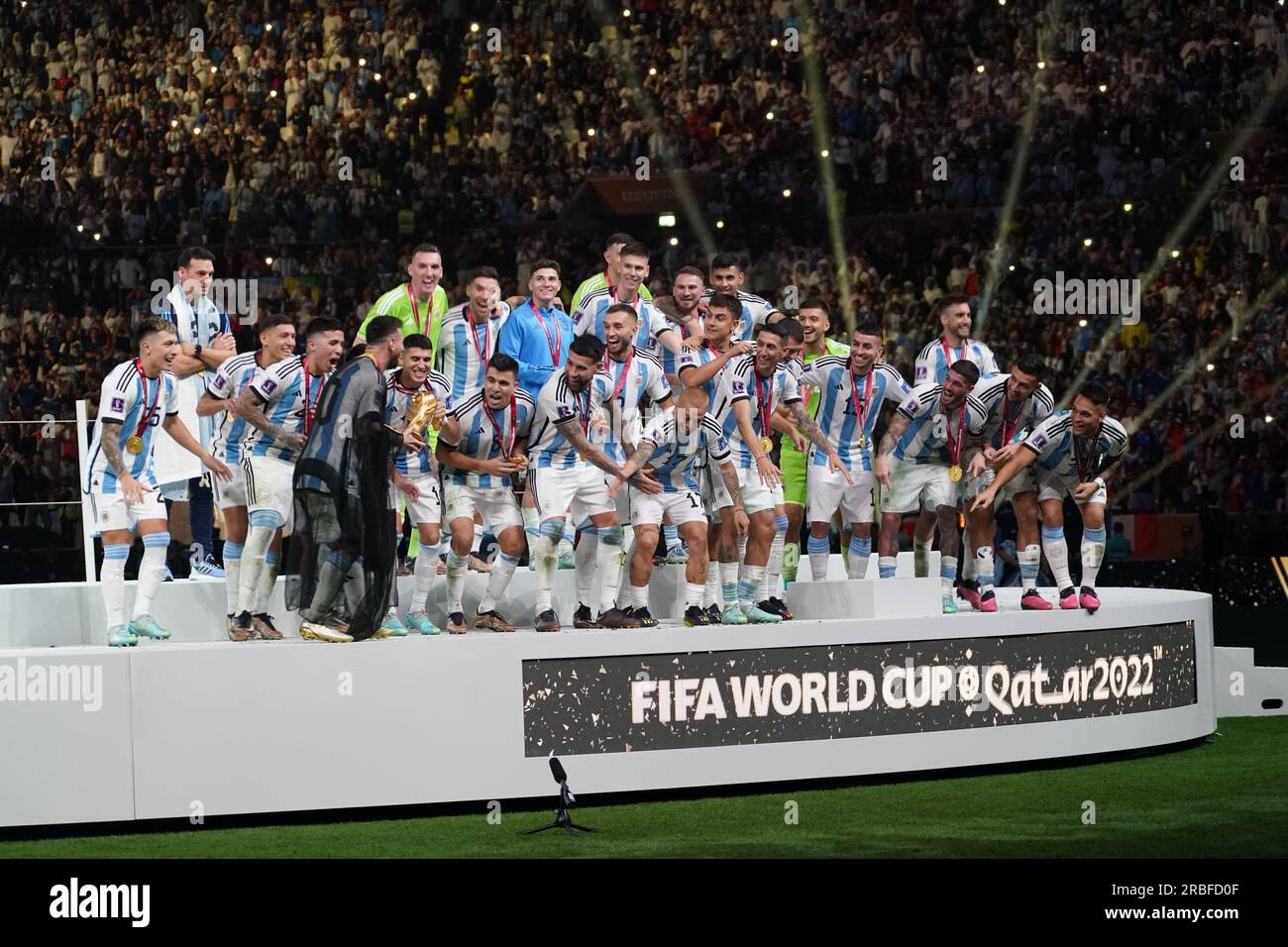 Lusail, Qatar, 18th. December 2022. Lionel Messi previous to lift the ...