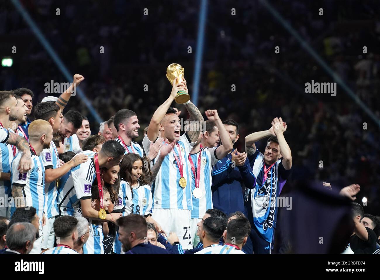 Lusail, Qatar, 18th. December 2022. Lautaro Martinez with the Fifa ...