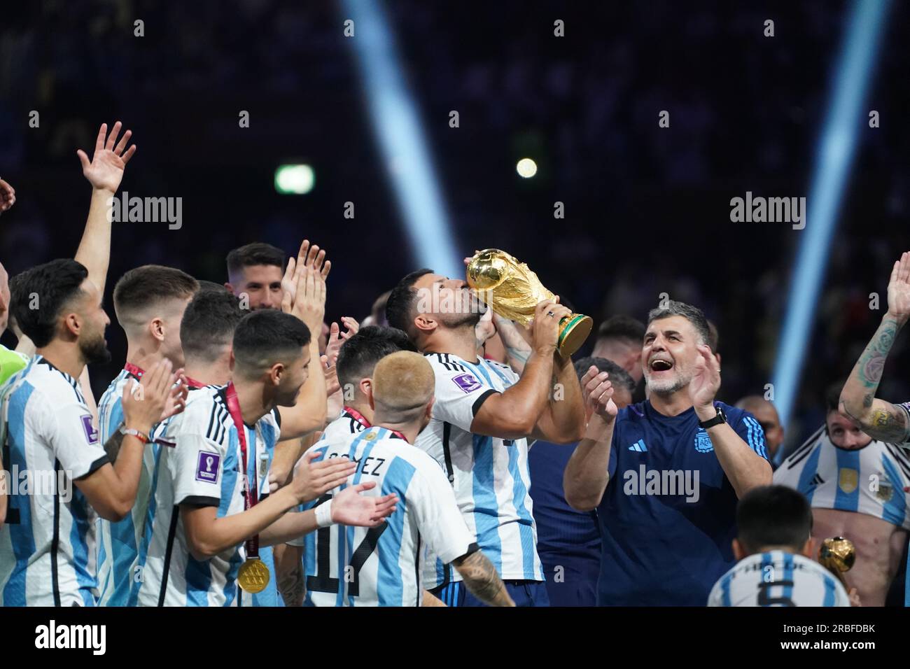 Lusail, Qatar, 18th. December 2022. Sergio Aguero with the Fifa World ...