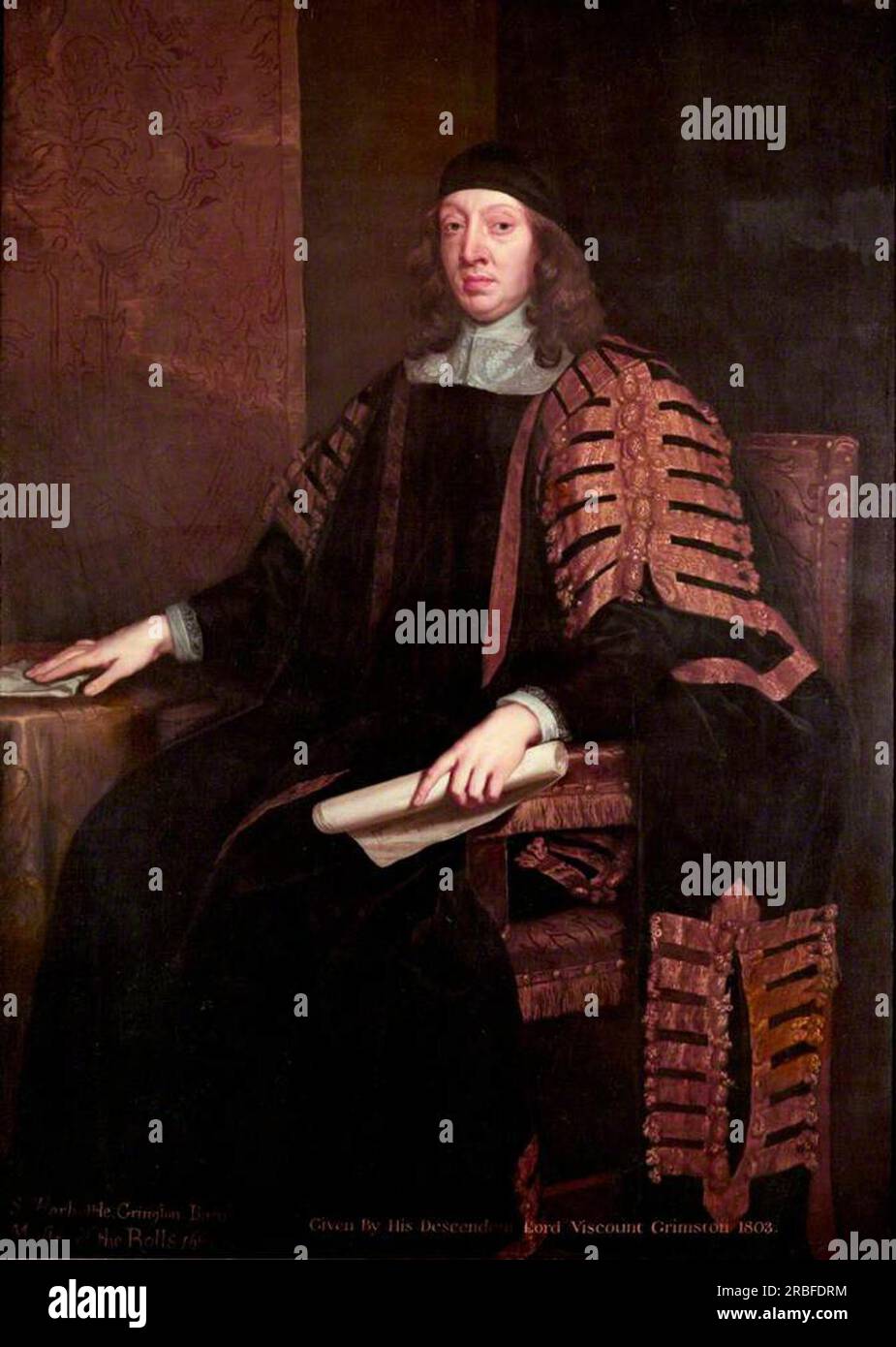 Sir Harbottle Grimston, Speaker by John Riley Stock Photo - Alamy