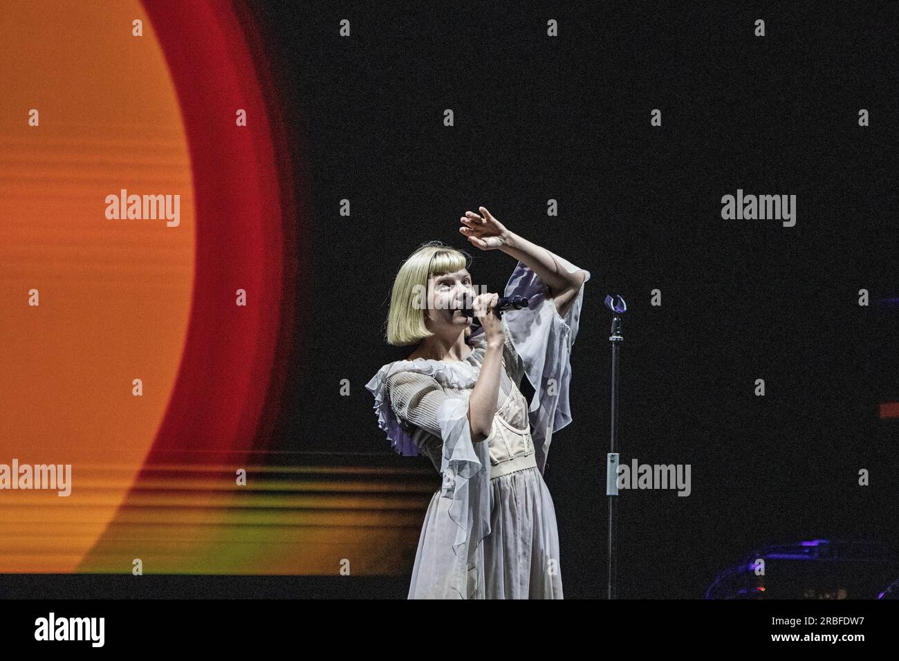 Rome, Italy. 03rd July, 2023. Singer Aurora Aksnes performs live in a ...