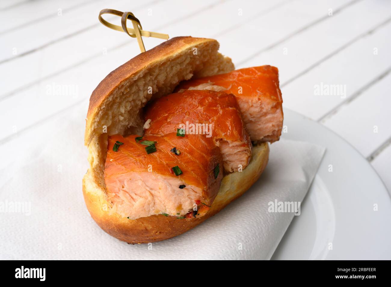 Fischbroetchen Fish Roll or Sandwich with Stremellachs Traditional Hot ...