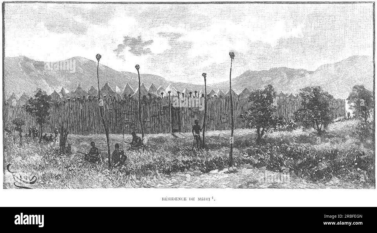 Msiri's Compound at Bunkeya. the Objects on Top of the Four Poles ...
