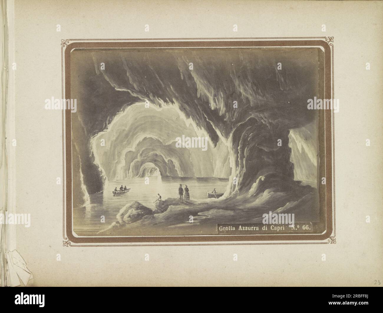 Photo reproduction of (presumably) a drawing of the Blue Grotto on ...
