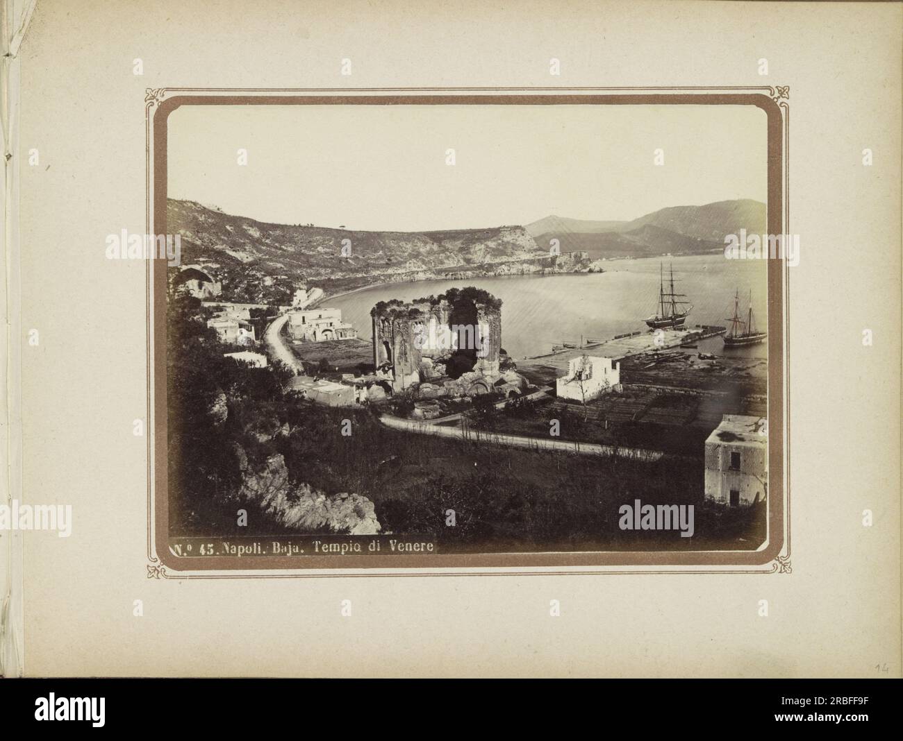 View of the Venus temple on the Bay of Naples 1860 by Roberto Rive ...