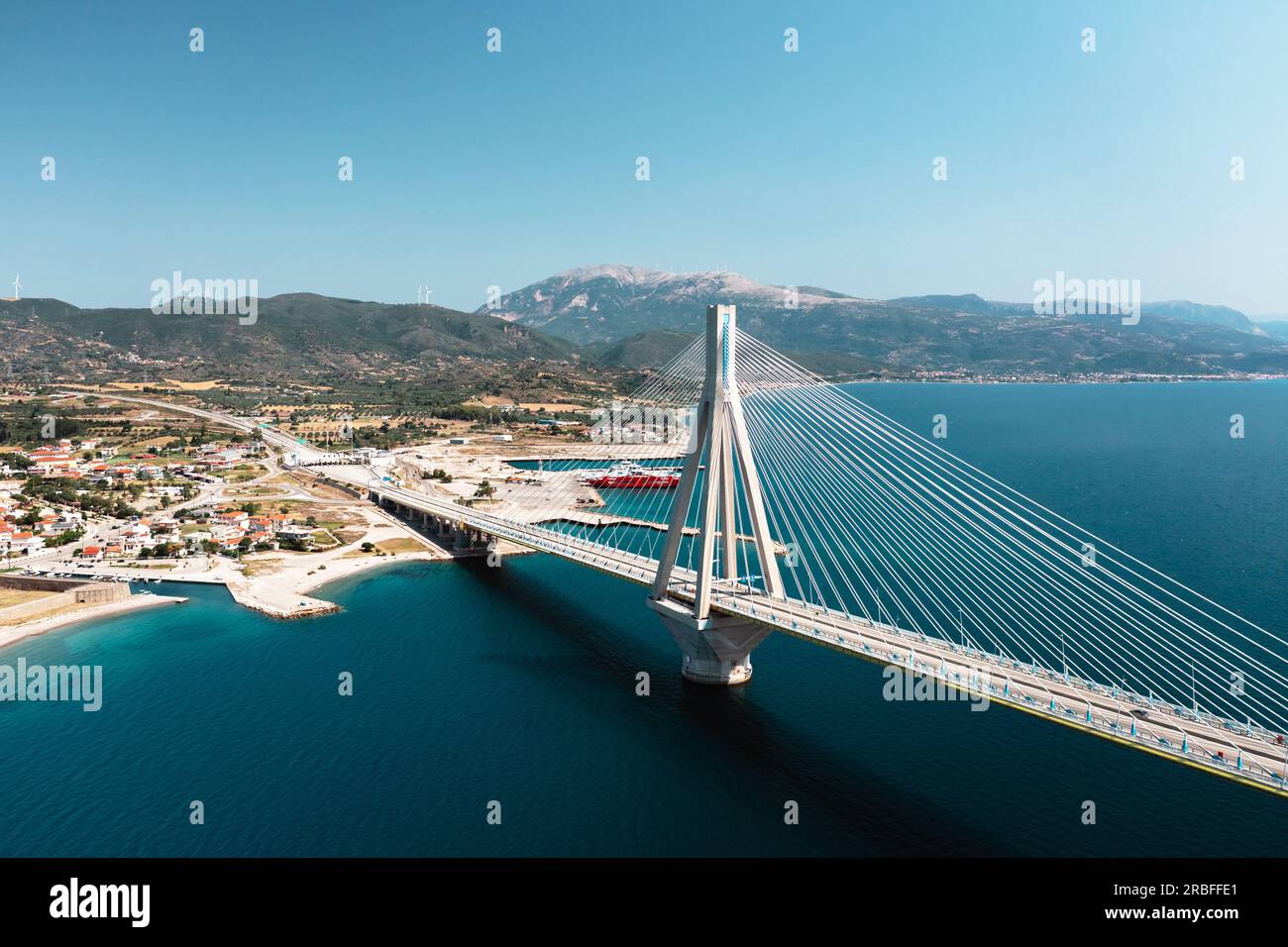Cable bridge of Rio - Antirio Stock Photo - Alamy