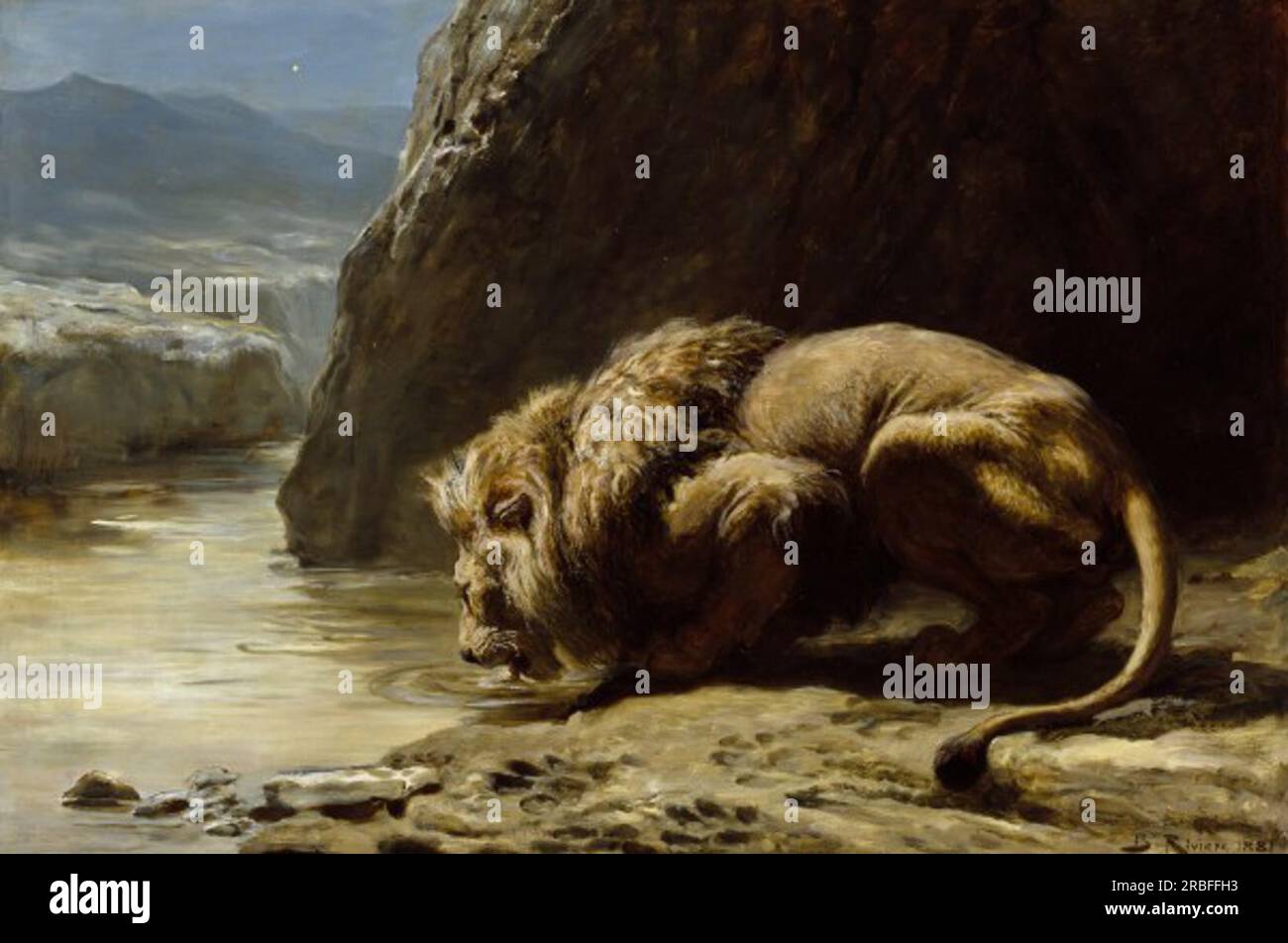 The King Drinks 1881 by Briton Riviere Stock Photo - Alamy