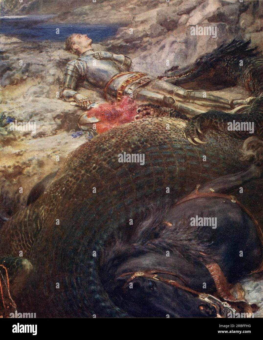 St. George and the Dragon 1909 by Briton Riviere Stock Photo - Alamy