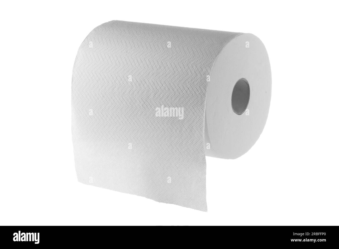 Big white hand paper Towel Roll isolated on white with clipping path ...