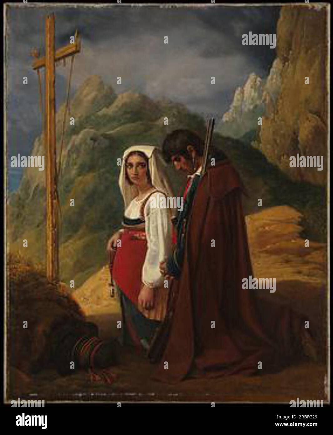 Brigand and his wife in prayer 1824; Italy by Louis Léopold Robert ...