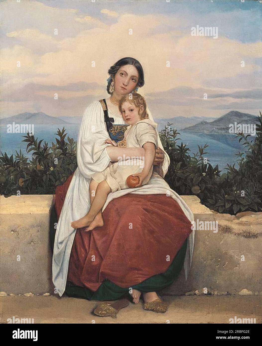 Procidan with her child 1826 by Louis Léopold Robert Stock Photo - Alamy