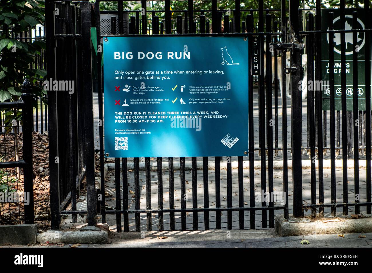 Sign for the Big Dog Run where you can exercise unleashed dogs in ...