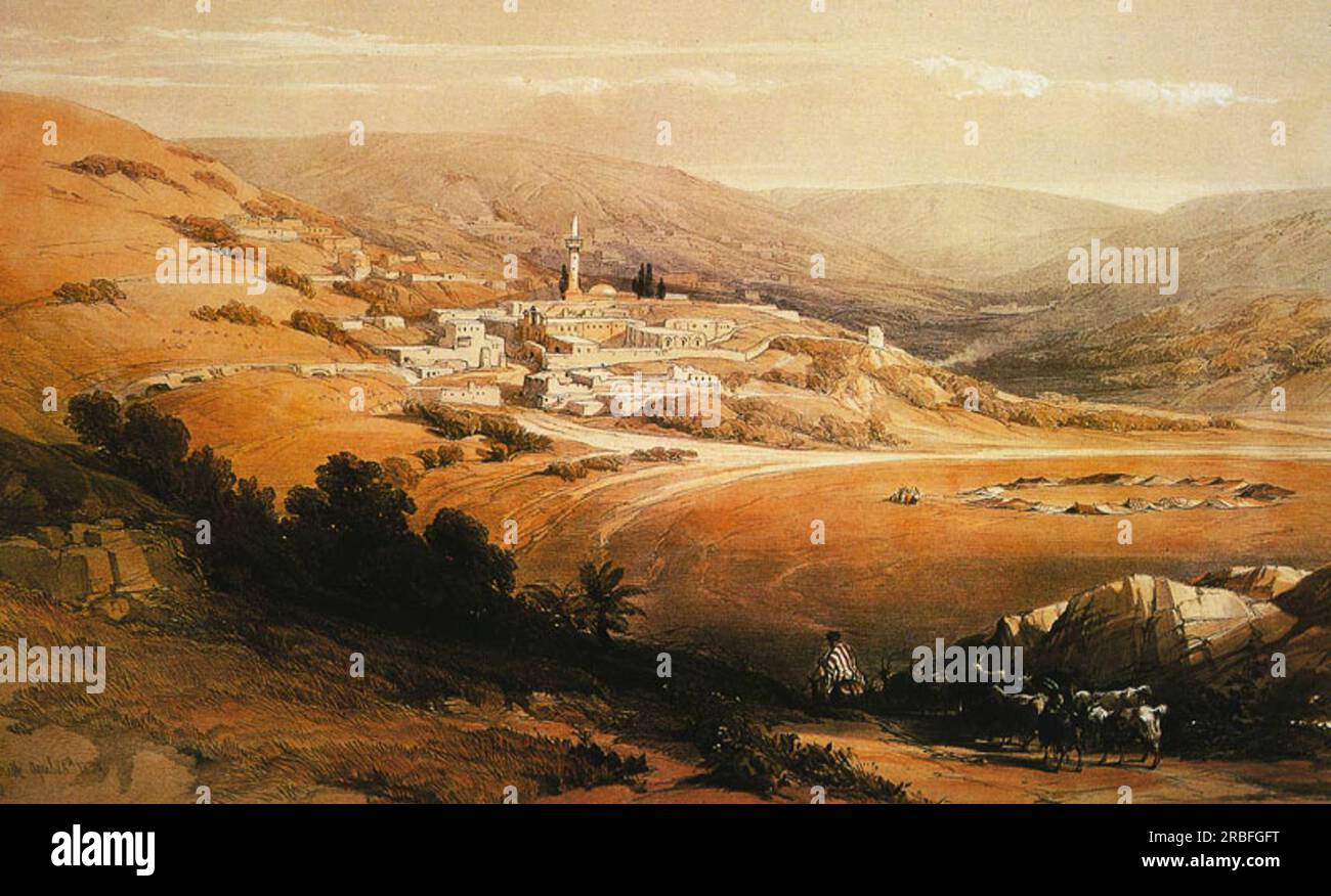 View of Nazareth by David Roberts Stock Photo - Alamy