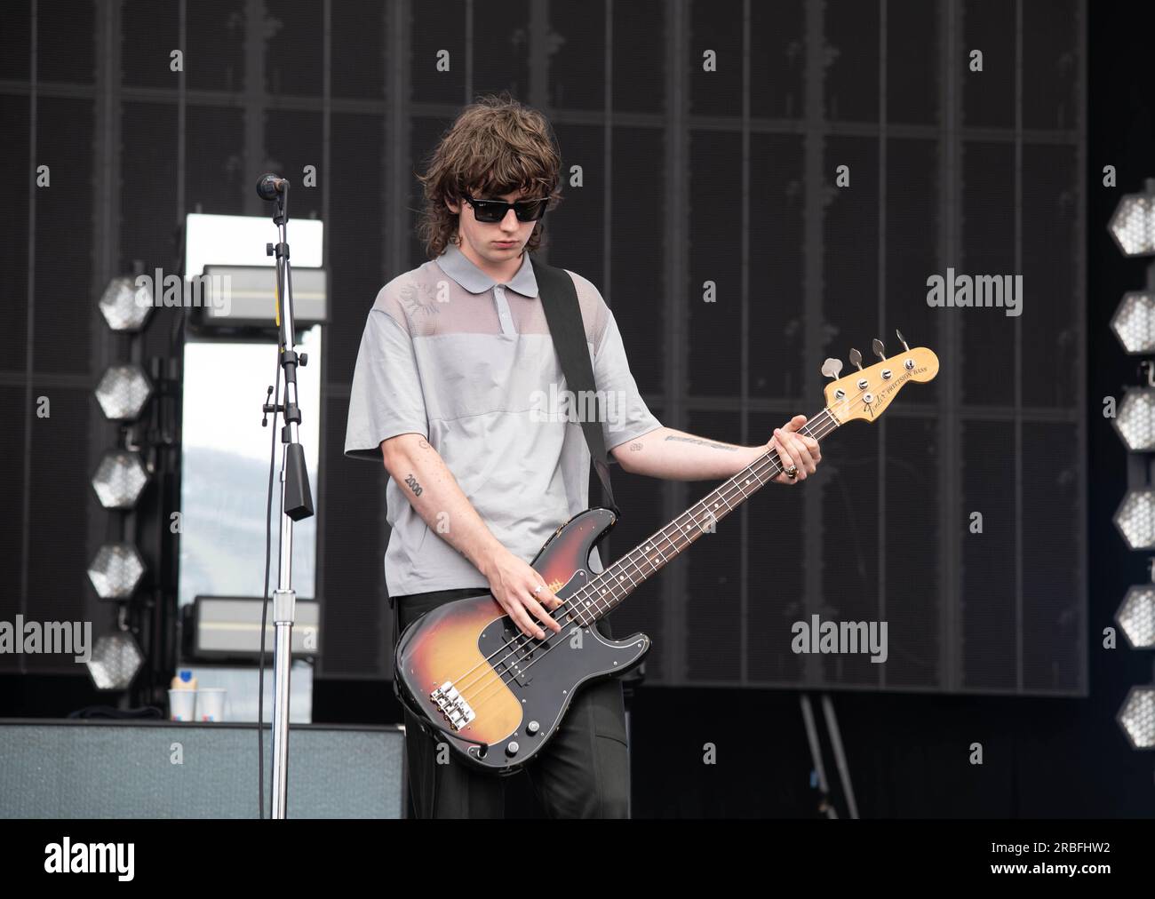 Glasgow, UK. 08th July, 2023. Robert Keating of Inhaler performing at ...