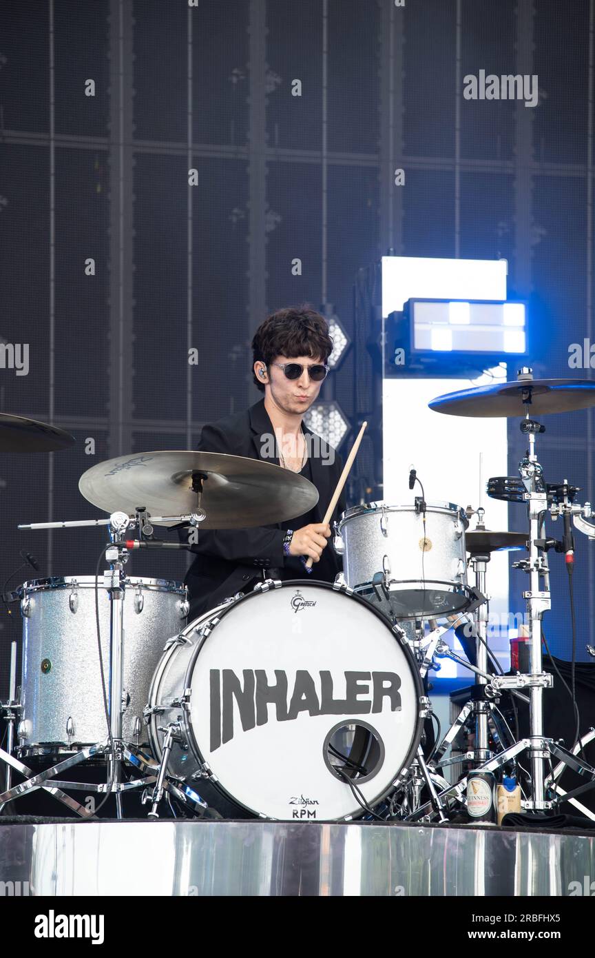 Glasgow, UK. 08th July, 2023. Ryan McMahon of Inhaler performing at ...