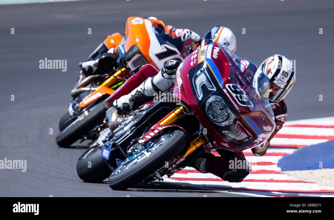 July 08 2023 Monterey, CA, U.S.A Jeremy McWilliams coming out of turn 5 ...