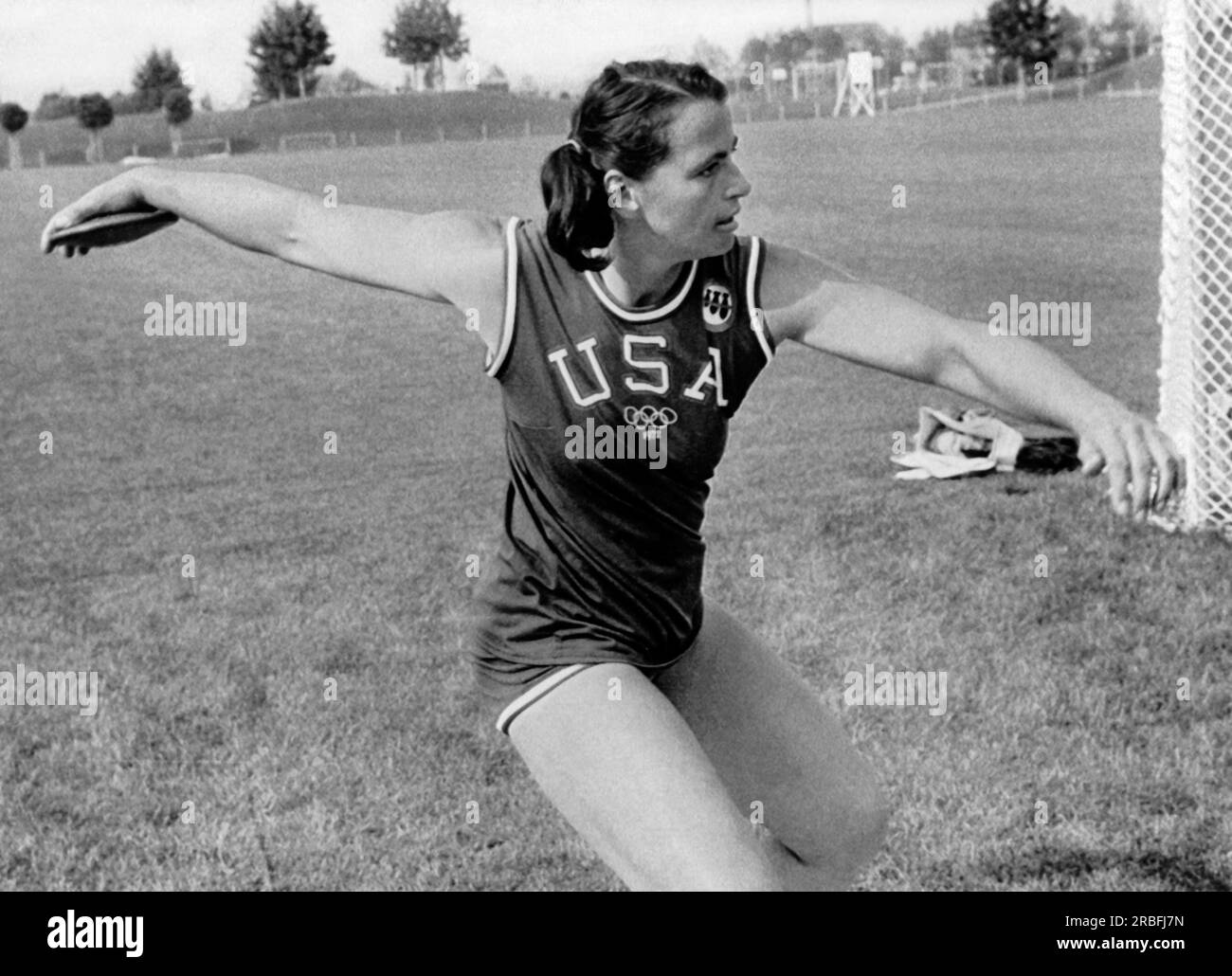 Munich, Germany: August 25, 1972 Czech born Olga Fikotova Connolly ...