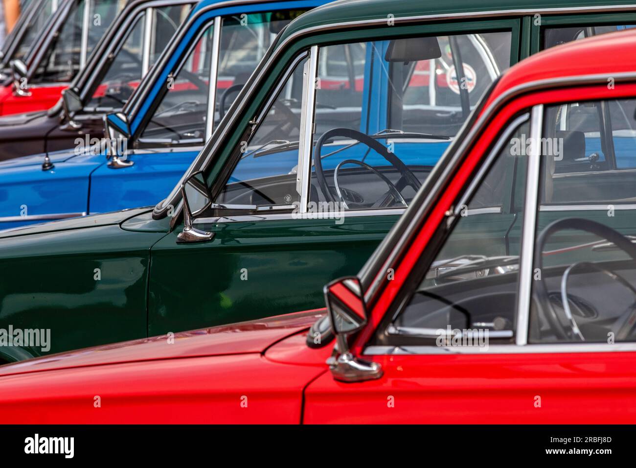 AvtoVAZ soviet cars are on display during vintage vehicles festival ...