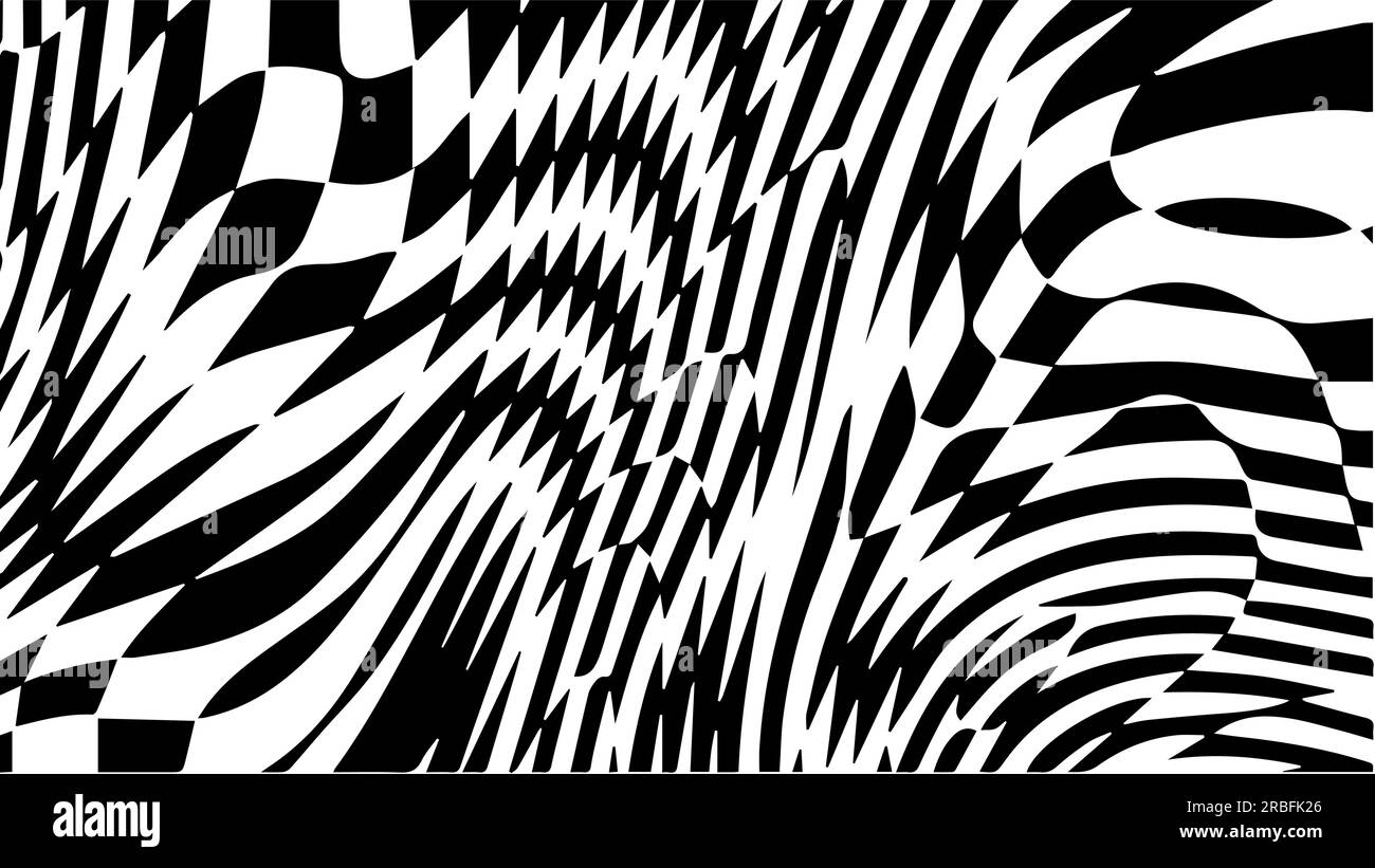 Black and white chess wave pattern. Checker board swirl background ...