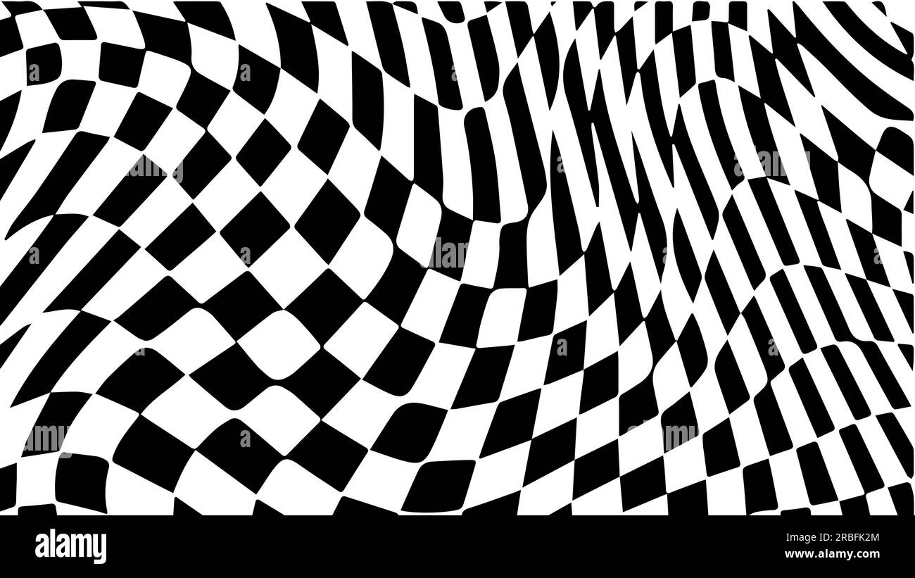 Black and white chess wave pattern. Checker board swirl background ...