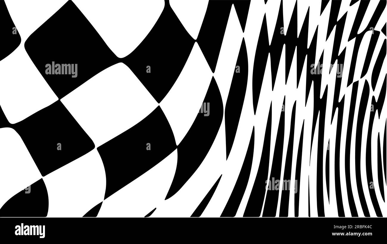 Black and white chess wave pattern. Checker board swirl background ...