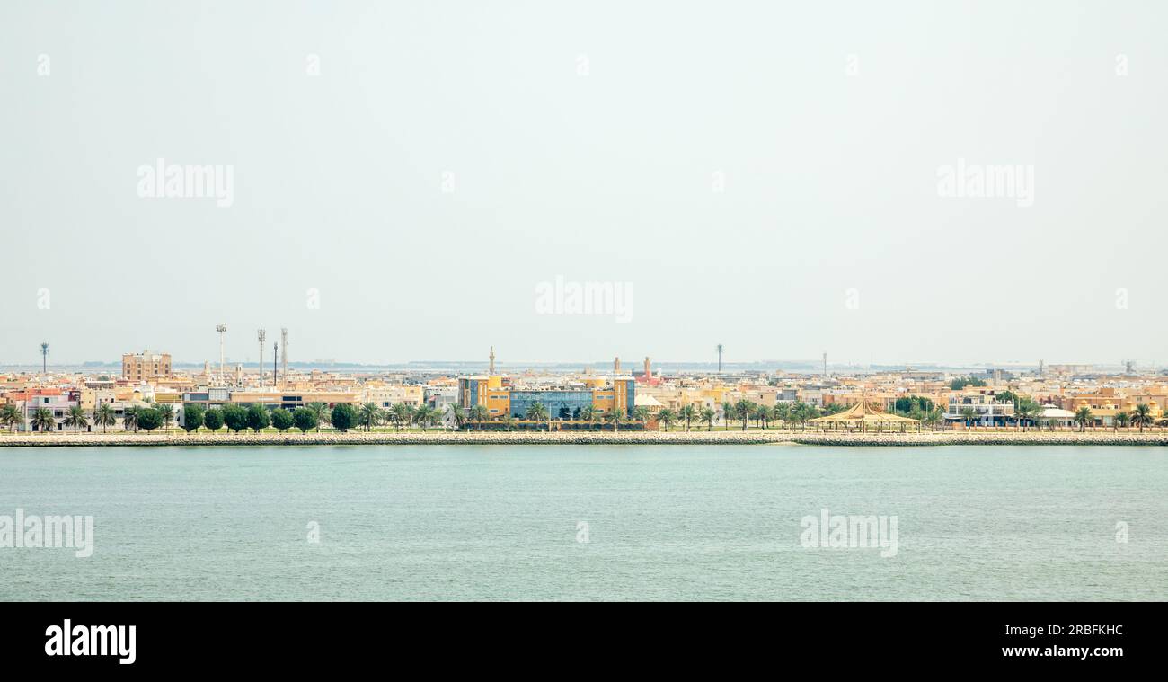 Dammam coastline downtown panorama view from Murjan island, Saudi ...