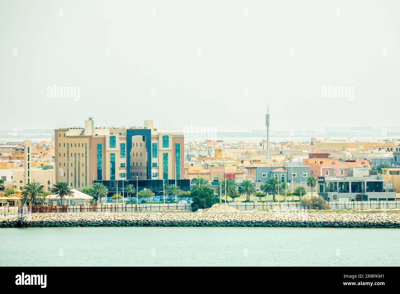 Dammam coastline downtown panorama view from Murjan island, Saudi ...