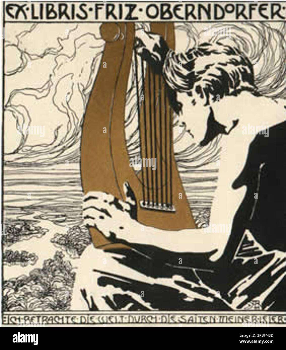 Exlibris Fritz Oberndorfer 1899 by Alfred Roller Stock Photo - Alamy