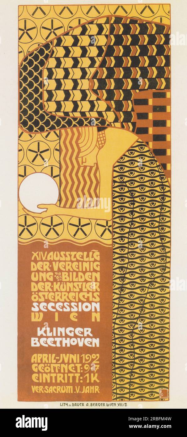 Poster for the XIV Exhibition of the Secession by Alfred Roller Stock ...